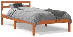 Rám postele voskově hnědý 75 x 190 cm masivní borovice - Default Title