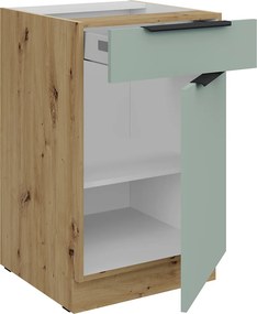 ARIA st | dolní skříňka 50 D 1F 1S policová se zásuvkou | 50 cm | PREMIUM BOX | artisan/aquamarine