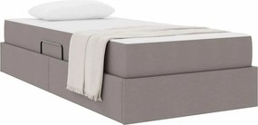 Postel s úložným prostorem a matrací Taupe 100 x 200 cm 3399643