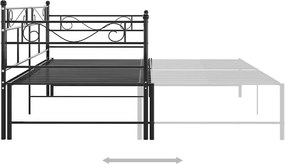 Rám vysouvací postele/pohovky černý kovový 90 x 200 cm 324770