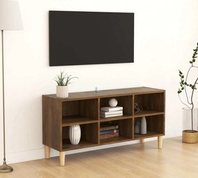 vidaXL TV stolek masivní dřevěné nohy 103,5 x 30 x 50 cm [813152] Barva: hnědý dub