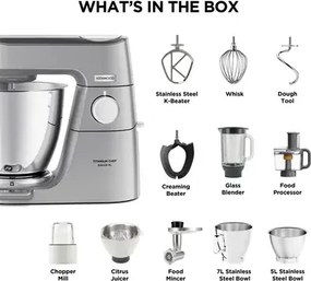 Kenwood KVL85.704SI stříbrná / Kuchyňský robot / 1200 W