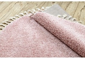 Kusový koberec Shaggy Berta růžový kruh 120cm