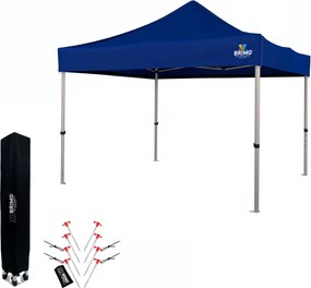 BRIMO Nůžkový párty stan EXCLUSIVE ALU 3x3 m bez stěn modrý