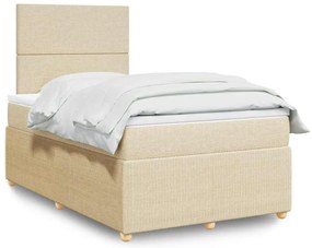 Box spring postel s matrací krémová 120x190 cm textil 3294293
