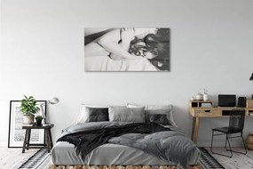 akrylový obraz spící ženu 125x50 cm