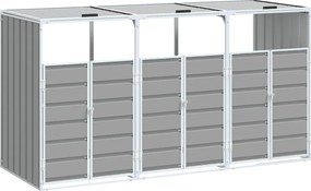 vidaXL Box na 3 popelnice 216 x 81 x 115 cm ocel [4006182] Barva: Zelená