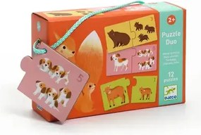 DJECO Puzzle Duo Mláďata zvířat / 12x2 dílků / od 2 let