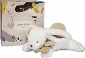 Doudou Dárková sada - Plyšový králíček s béžovou bambulkou 25 cm / od