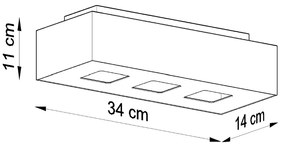 Stropní svítidlo Mono 3, 1x bílé/černé kovové stínítko