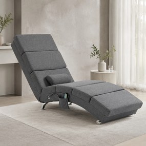 HOMCOM polohovací křeslo s masážní funkcí elektrické lounge křeslo masážní křeslo s vysokým opěradlem, dálkové ovládání, skládací TV křeslo s 5 režim…