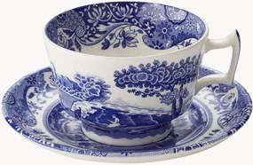 Sada šálků na čaj's podšálky z kameniny Blue Italian, 2 díly