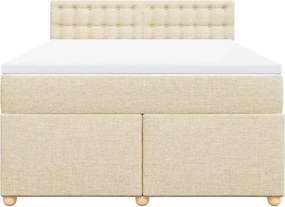 Box spring postel s matrací krémová 140x190 cm textil 3286694