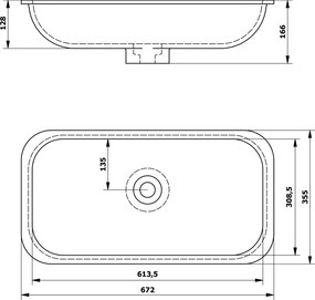Sapho Sapho, IMPALA umyvadlo pod desku 67,2x35,5cm, Rockstone, matná bílá, IM630