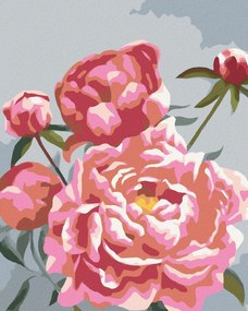 zuty zuty - malování podle čísel - pivoňky 4 (myroslava voloschuk), 80x100 cm, plátno