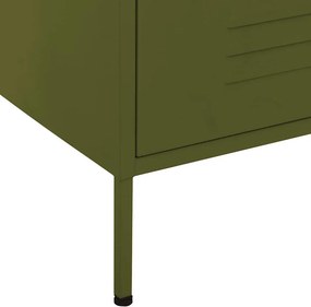 Komoda se zásuvkami olivově zelená 80 x 35 x 101,5 cm ocel 336198