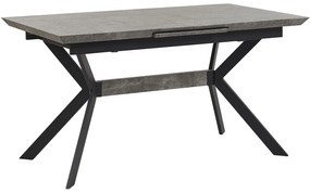 Rozkládací jídelní stůl 140/180 x 80 cm šedý/černý BENSON Beliani