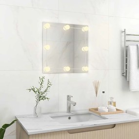Nástěnné zrcadlo s LED osvětlením čtvercové sklo 3078636