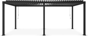 BIZZOTTO Černá hliníková pergola s uzavíracími lamelami GARDA 3x6 m 0795808