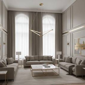 Toolight Závěsné stropní LED osvětlení APP1776-CP zlatá kartáčovaná