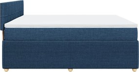 Box spring postel s matrací modrá 200x200 cm textil 3289869
