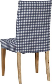 Potah na židli IKEA Henriksdal, krátký barva tmavě modrá látka vzorované