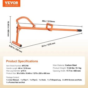Multifunkční zvedák kulatiny 4 v 1, délka 121,9 cm