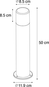 Venkovní stojací lampa bílá s opálovým stínidlem 50 cm - Odense