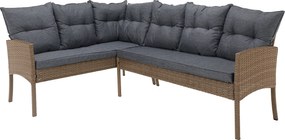 Zahradní ratanový set, přírodní/světle šedá, RANDI