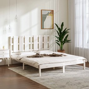Rám postele bílý masivní borovice 160 x 200 cm,  3105611 HangarStore.cz