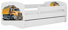 KOCOT KIDS Postel - BABYDREAMS, 70x140 cm, matná bílá, různé motivy na výběr Motiv: nákladní auto, Úložný prostor: s úložným prostorem