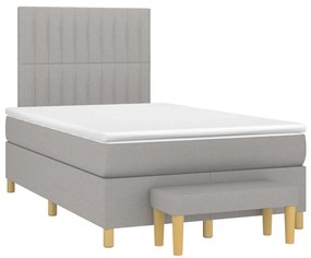Box spring postel s matrací světle šedá 120x190 cm textil