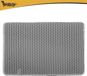 Podložka před kočičí toaletu zadržující nečistoty 60 x 45 cm – šedá
