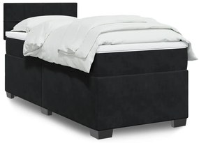 Box spring postel s matrací černá 80 x 200 cm samet 3288464