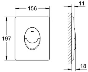 GROHE 38505000 - Splachovací tlačítko SKATE AIR 156 × 197 mm lesklý chrom