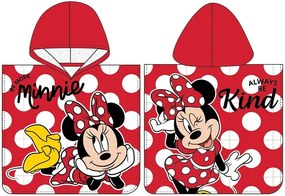 Dívčí plážové pončo Minnie Mouse - motiv Always be kind - 100% bavlna - rozměr 50 × 115 cm - pro děti od 3 do 6 let