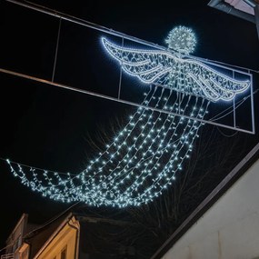 Easy Fix LED světelný závěs venkovní, 100 × 300 cm, ledově bílá s FLASH, 300 diod, bílý kabel, IP67, prodlužovací