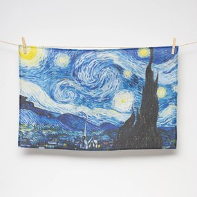 Lenbutik Luxusní lněná utěrka ,70x45 cm - Vincent Van Gogh  Hvězdná noc/ Starry night