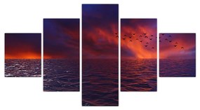 Obraz moře s ptáky (125x70 cm)