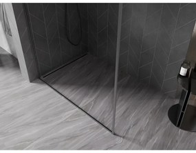 Mexen, Mexen Kioto-F sprchová stěna s rámem 50 x 202 cm, průhledná 8 mm, pistolový kov - 800-050-104-95-00