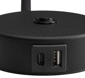 LED Nástěnná lampa s USB portem LAGOS 1xG9/3W/5V černá