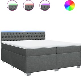 Box spring postel s matrací tmavě šedá 200x200 cm textil 3288303