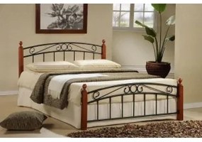 Manželská postel DOROTA - masiv/kov, Velikost postele 140x200 0