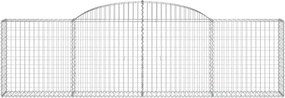 Klenuté gabionové koše 7 ks 300x30x80/100 cm pozinkované železo 3146508