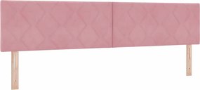 Postel s boxspringem s čelo Růžová 200 x 200 cm samet 3340465