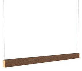 Lineární závěsné svítidlo ze dřeva Curve Dekor: Ořechové dřevo / Zlatá, Délka: 1040 mm, Teplota chromatičnosti / Stmívání: 3000 Kelvinů / Stmívatelné…