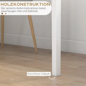 HOMCOM jídelní stůl kuchyňský stůl čtvercový pro 2 osoby ze dřeva, 75 x 75 x 76 cm, ideální do kuchyně a jídelny, bílý | Aosom.de