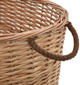 Koš na dřevo s držadly 56 x 40 x 28 cm přírodní vrba 286982