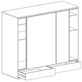 Mediolan - šatní skříň M19 - natural hikora + dekorační deska
