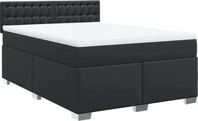 Box spring postel s matrací černá 160x200 cm umělá kůže 3288428